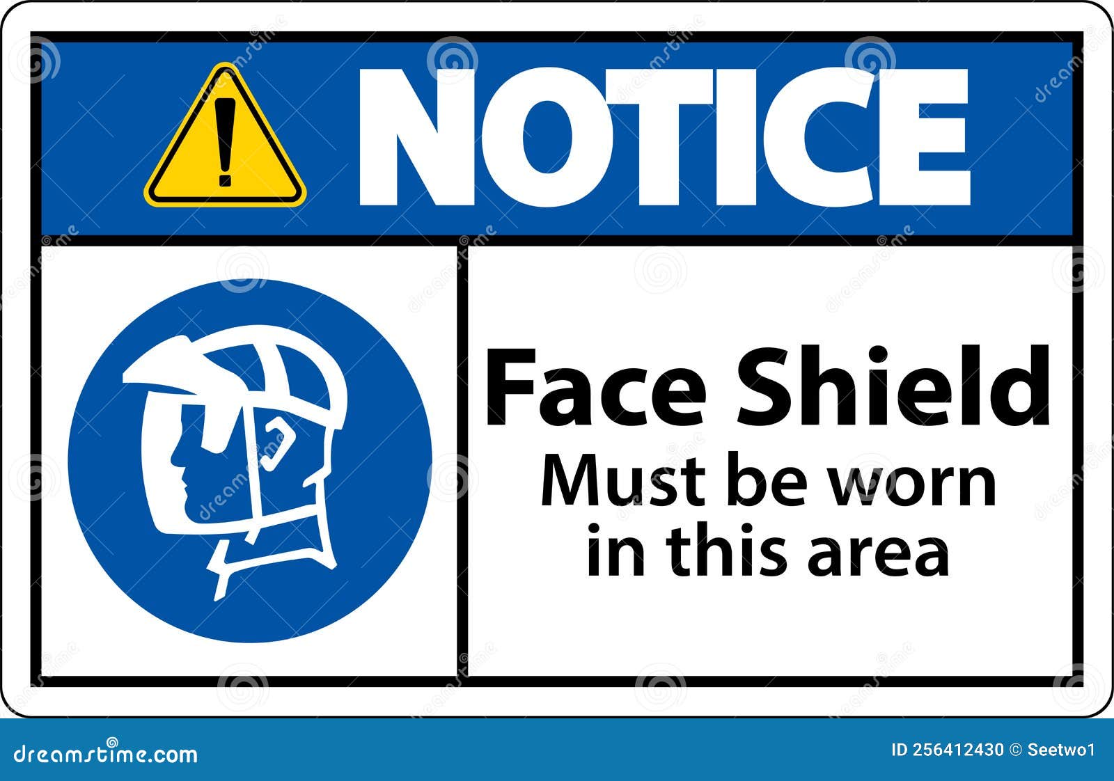 Notice Face Masks Required Sign Vector Face Covering Sign ...