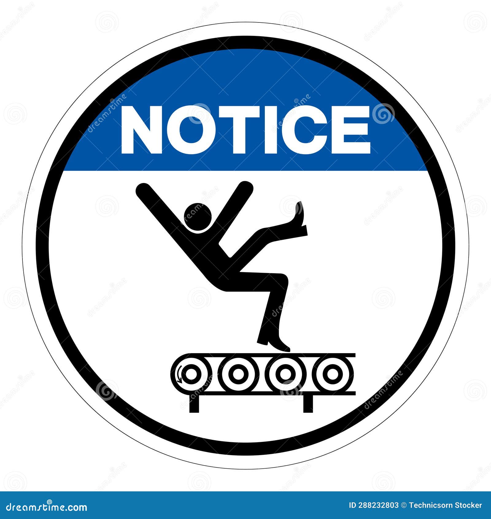 Notice Fall Hazard Beyond This Point Sign On White Background Cartoon ...