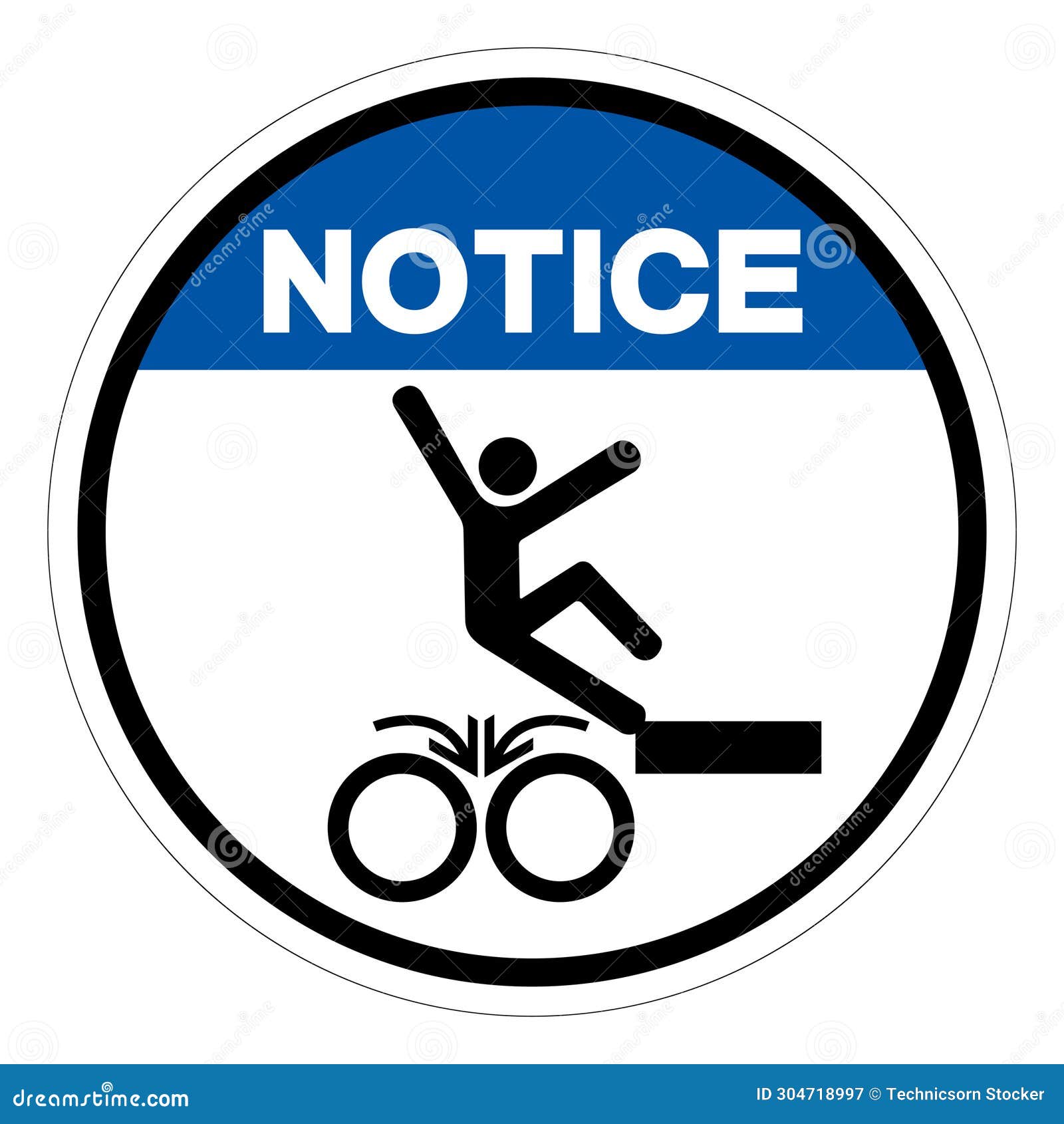 Notice Falling of Rollers Hazard Symbol Sign, Vector Illustration ...