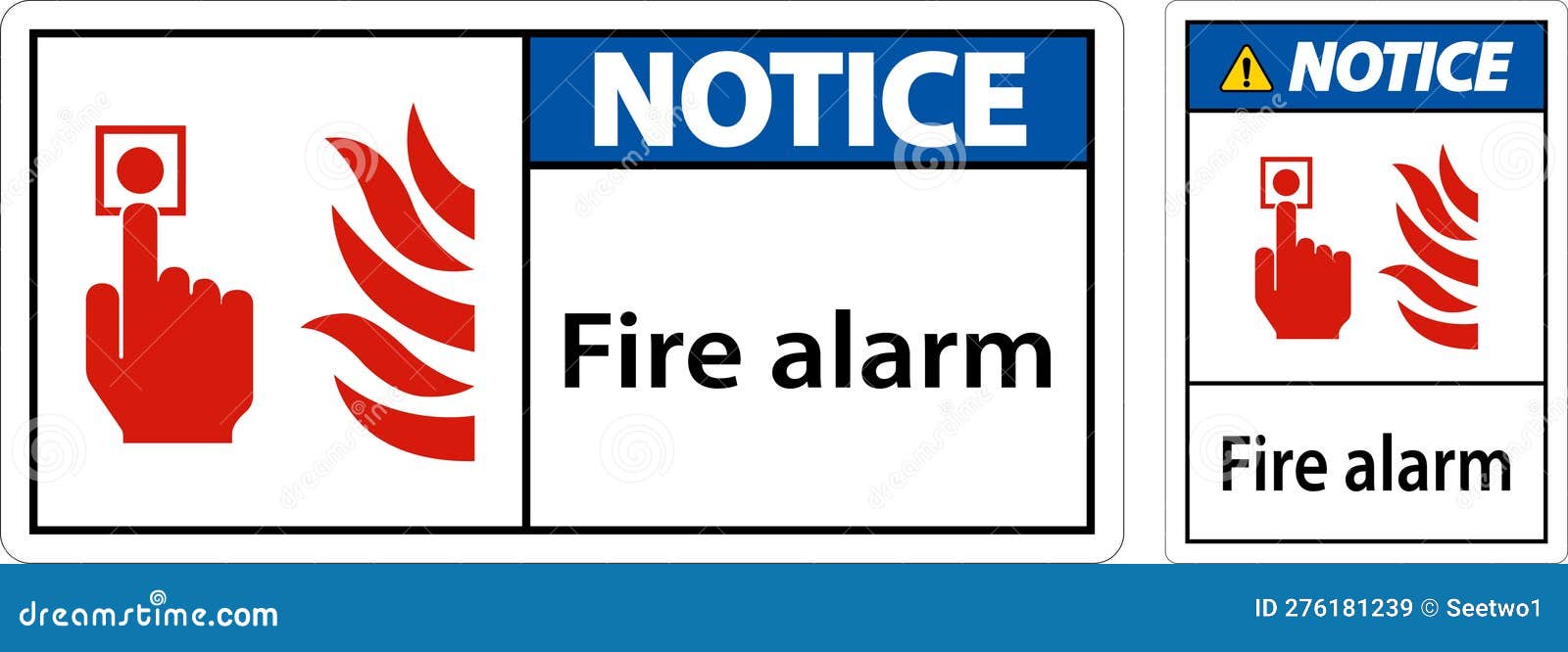 Notice Fire Alarm Sign on White Background Stock Vector - Illustration ...