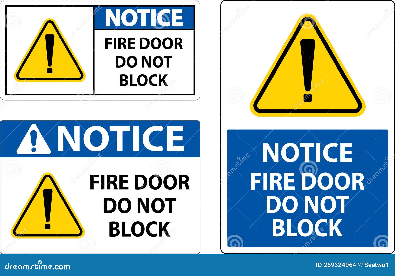 Notice Fire Door Do Not Block Symbol Sign ,Vector Illustration, Isolate ...