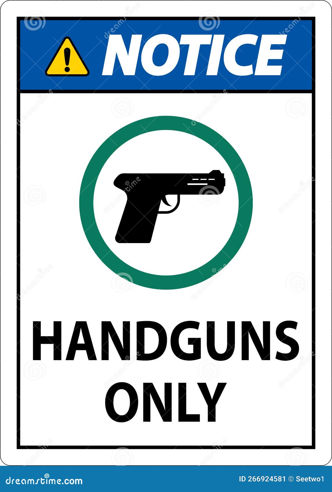Notice Firearms Allowed Sign Handguns only Stock Vector - Illustration ...