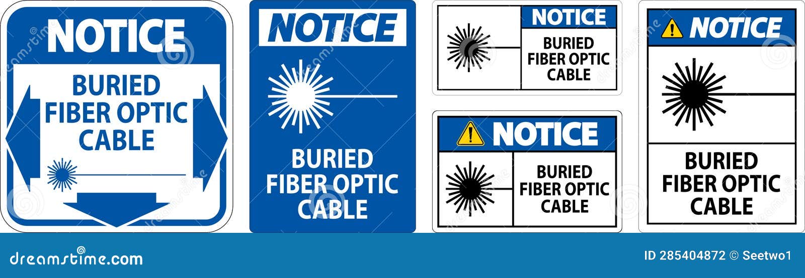 Notice First Sign, Buried Fiber Optic Cable Stock Vector - Illustration ...