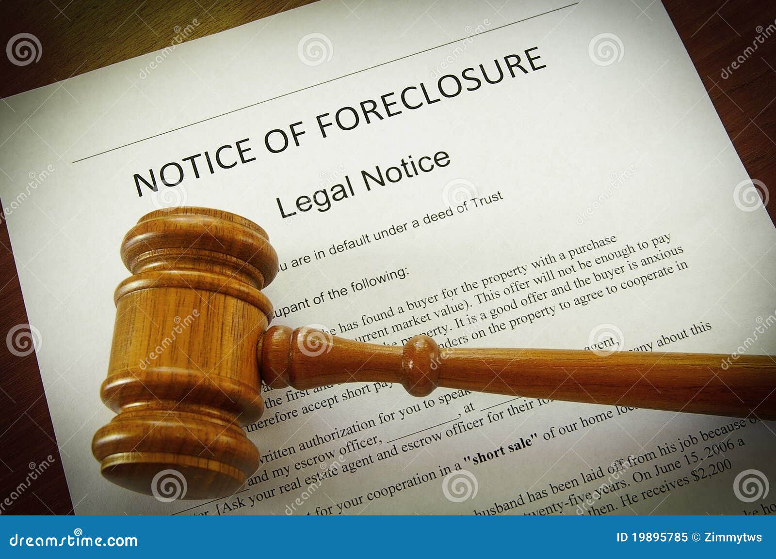 Notice of Foreclosure stock image. Image of attorney - 19895785