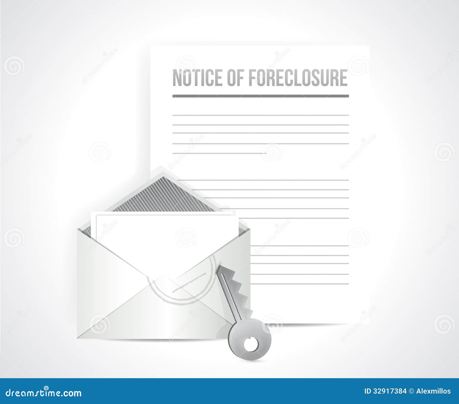 Notice of Foreclosure Letter and Envelope. Stock Illustration ...