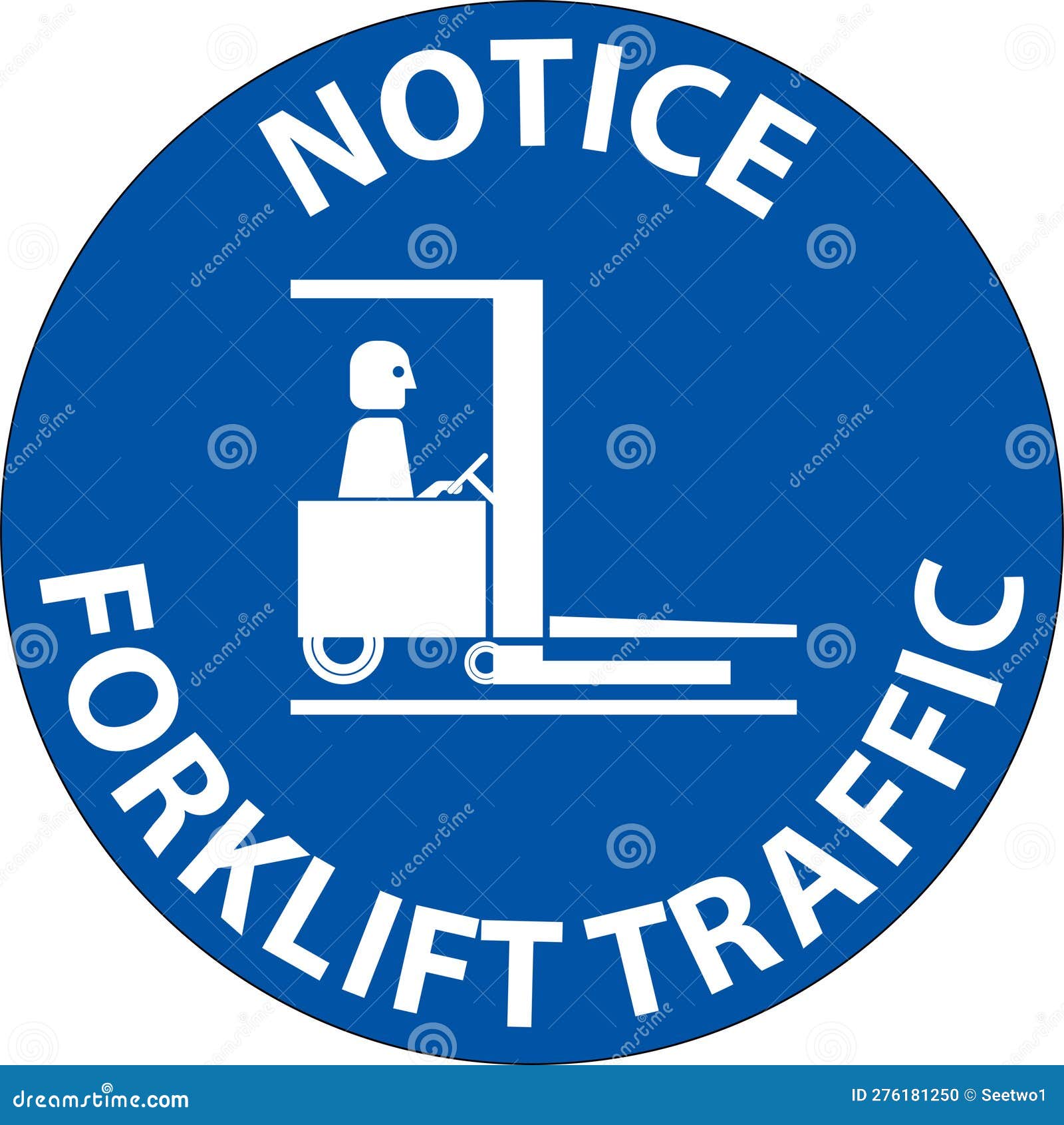 Notice Forklift Traffic Floor Sign on White Background Stock Vector ...