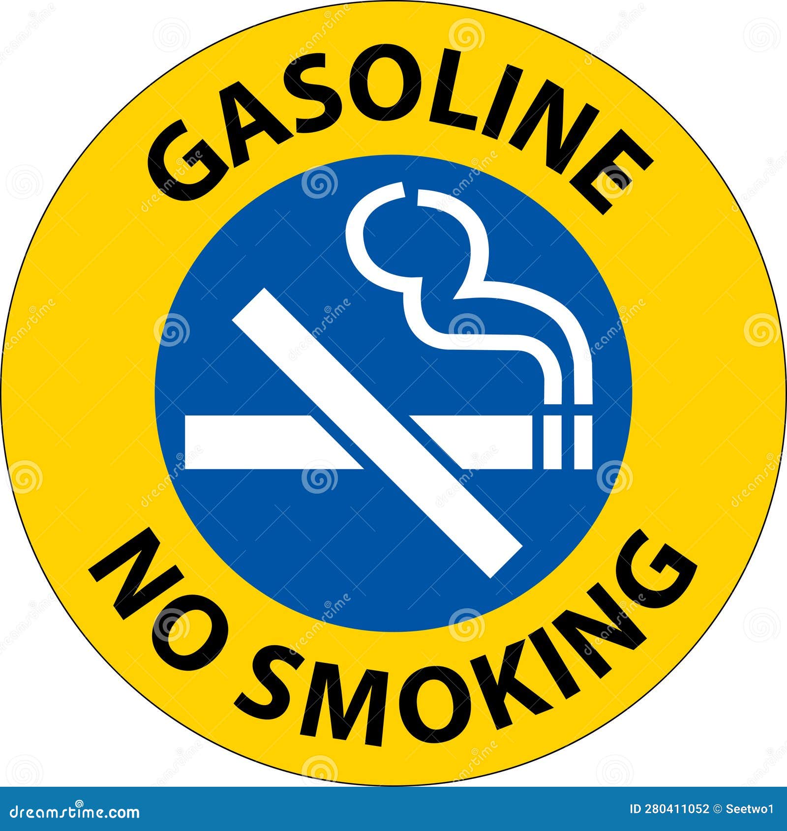 Notice Gasoline No Smoking Sign on White Background Stock Vector ...