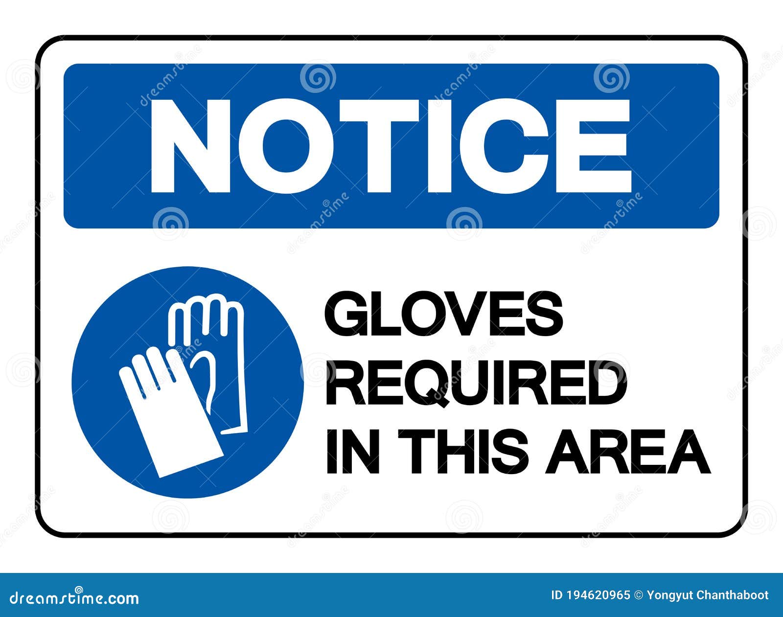 Notice Gloves Required in this Area Symbol Sign, Vector Illustration ...