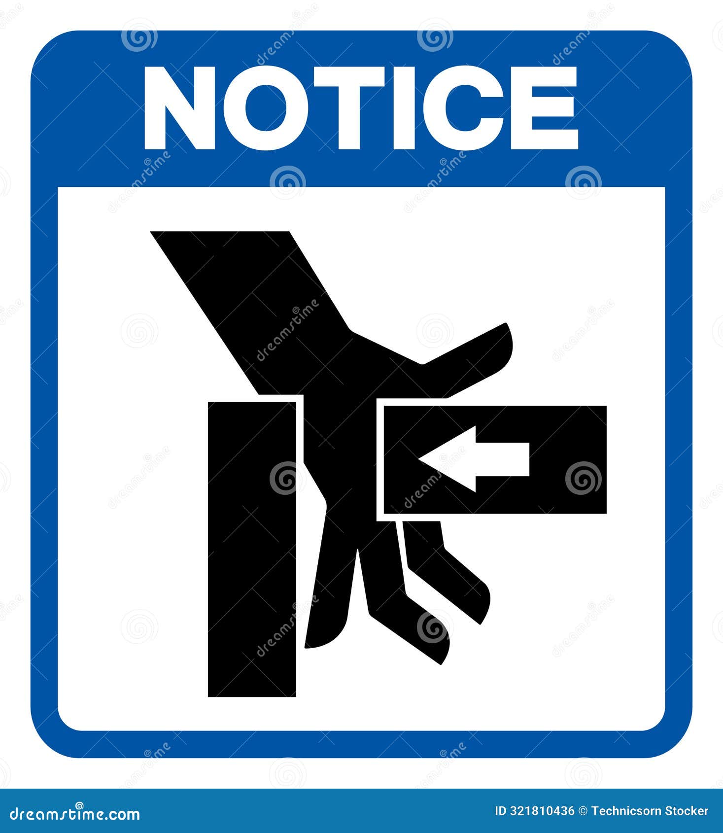 Notice Hand Crush Force from Right Symbol Sign, Vector Illustration ...