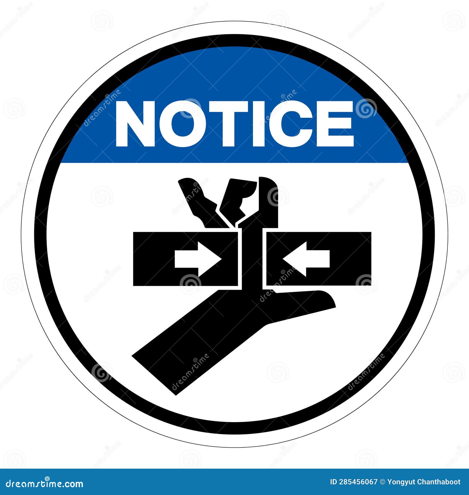 Notice Hand Crush Force from Two Sides Symbol Sign, Vector Illustration ...