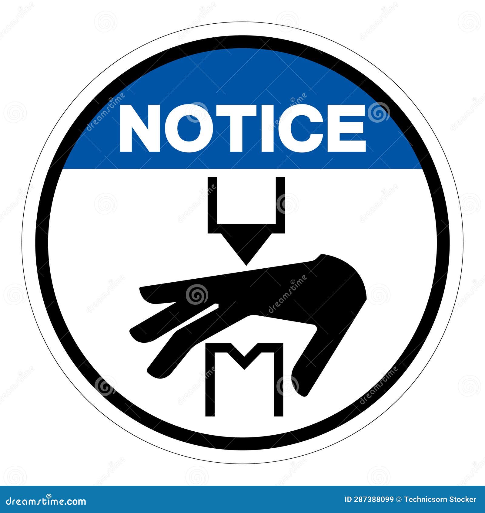 Notice Hand Crush Hazard Symbol Sign, Vector Illustration, Isolate on ...
