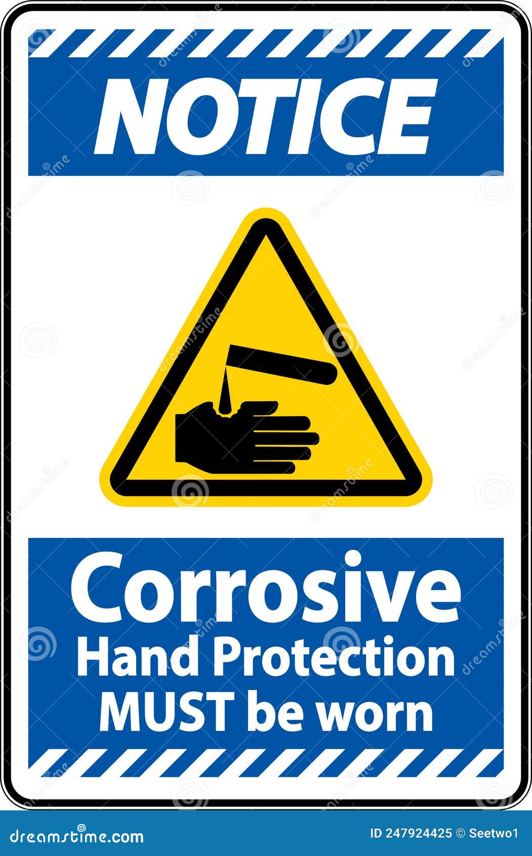 Notice Hand Protection Must Be Worn Sign on White Background Stock ...