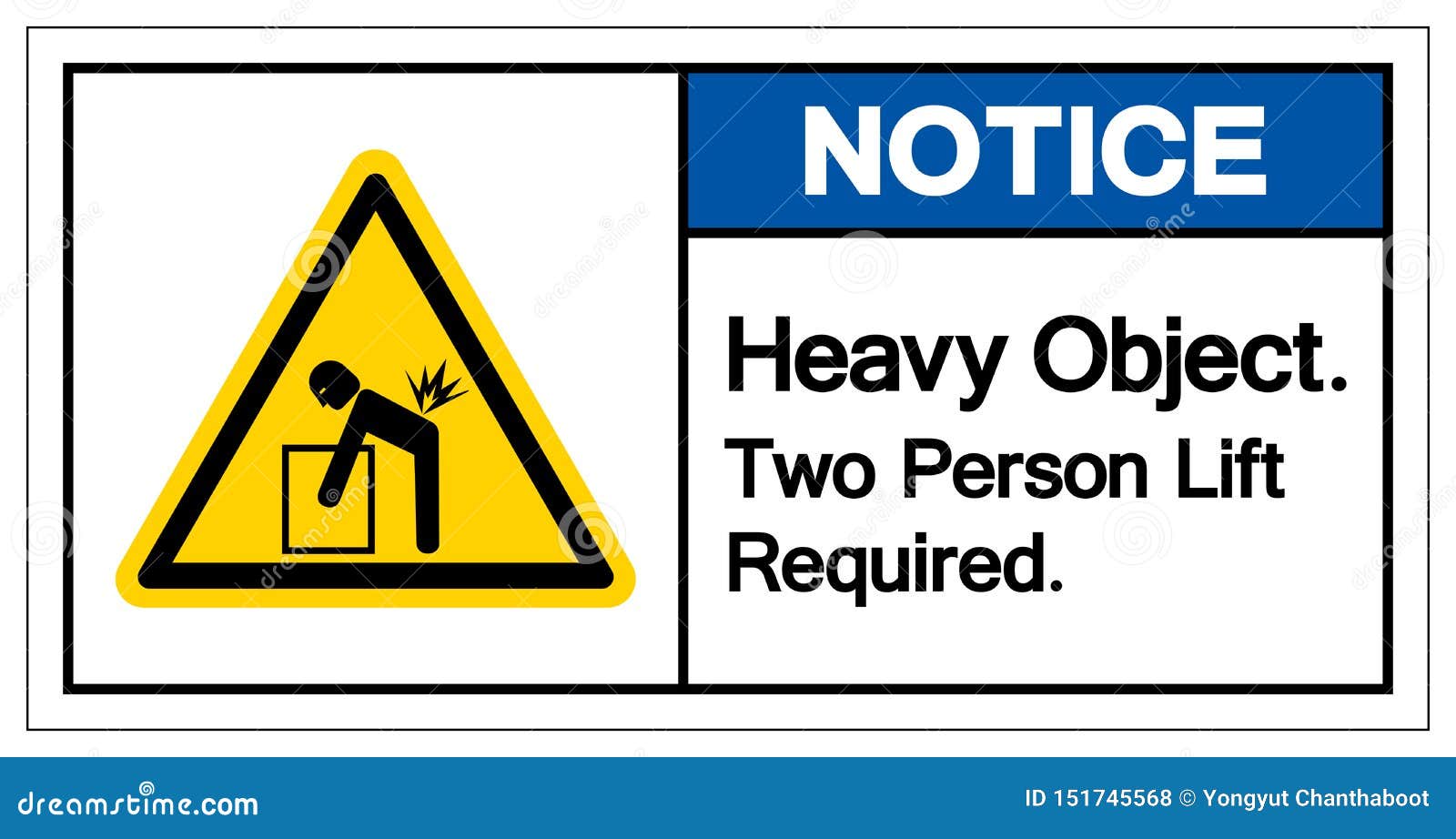 Notice Use Two Person Lift Symbol Sign, Vector Illustration, Isolate On ...
