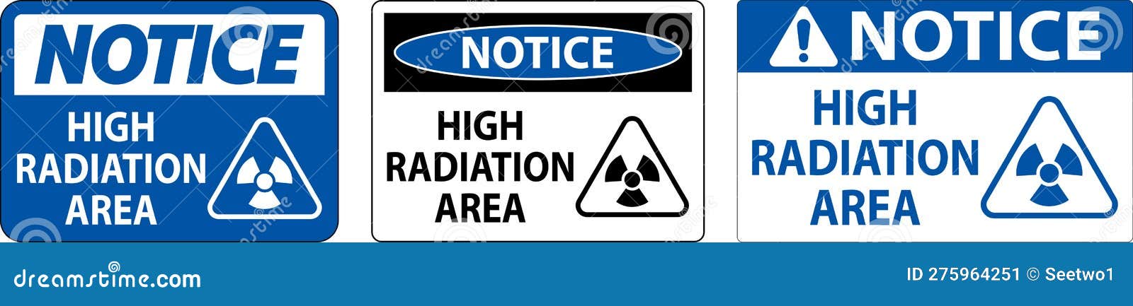 Notice High Radiation Area Sign on White Background Stock Vector ...