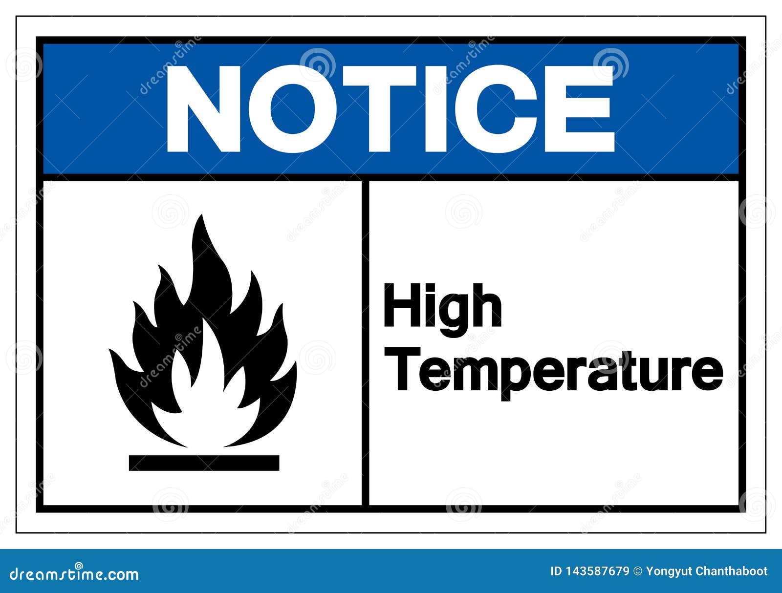 Notice High Temperature Symbol Sign, Vector Illustration, Isolate on ...