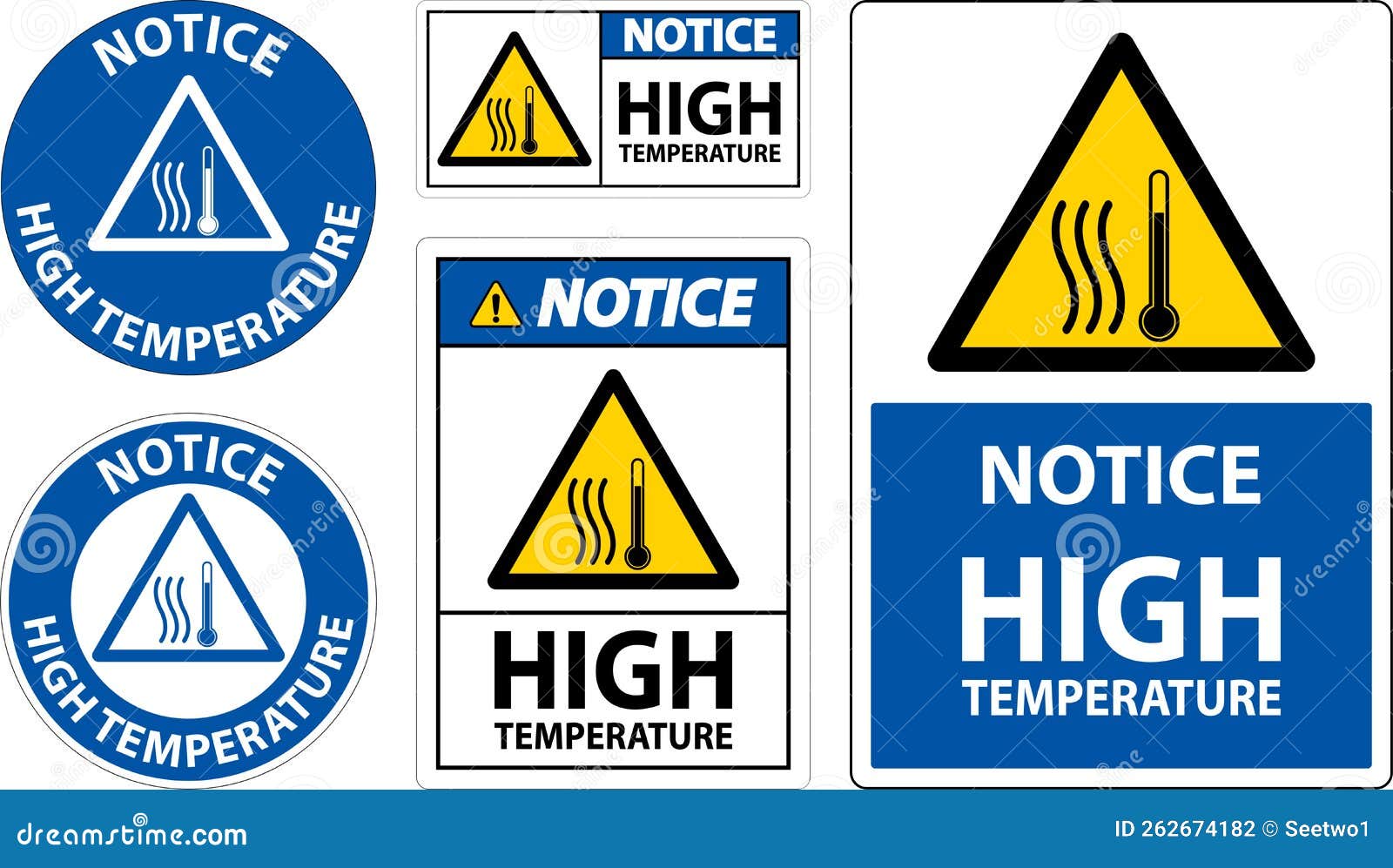 Notice High Temperature Symbol and Text Safety Sign Stock Vector ...