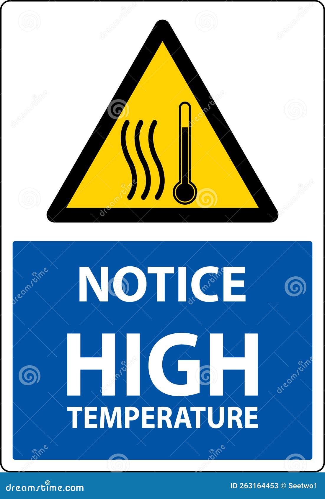 Notice High Temperature Symbol and Text Safety Sign Stock Vector ...