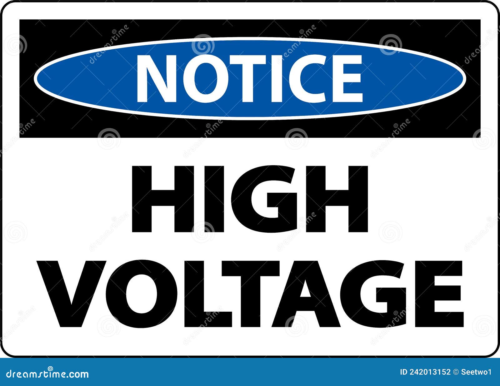 Notice High Voltage Sign on White Background Stock Vector ...