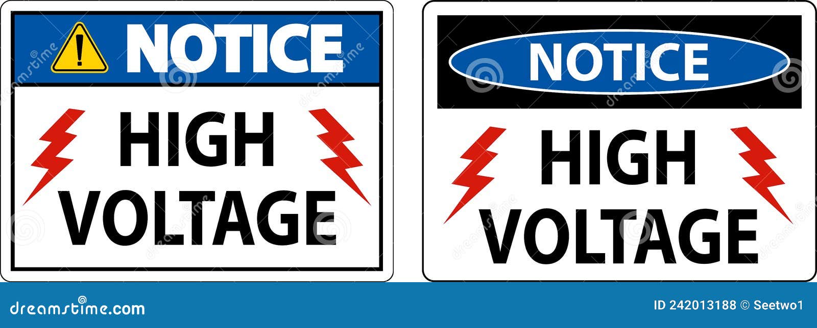 Notice High Voltage Sign on White Background Stock Vector ...