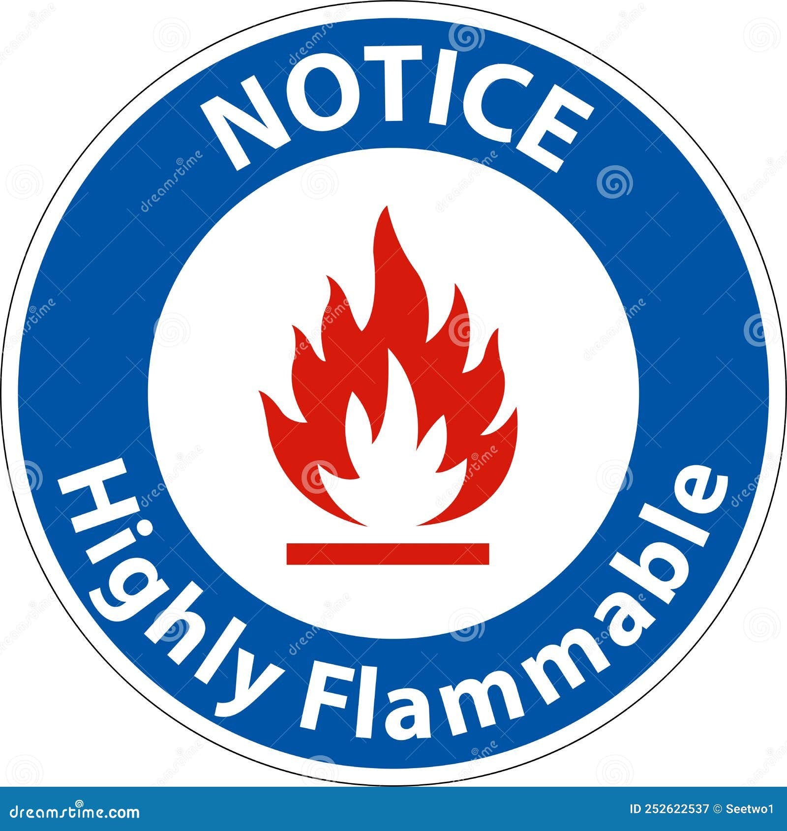 Notice Highly Flammable Sign on White Background Stock Vector ...