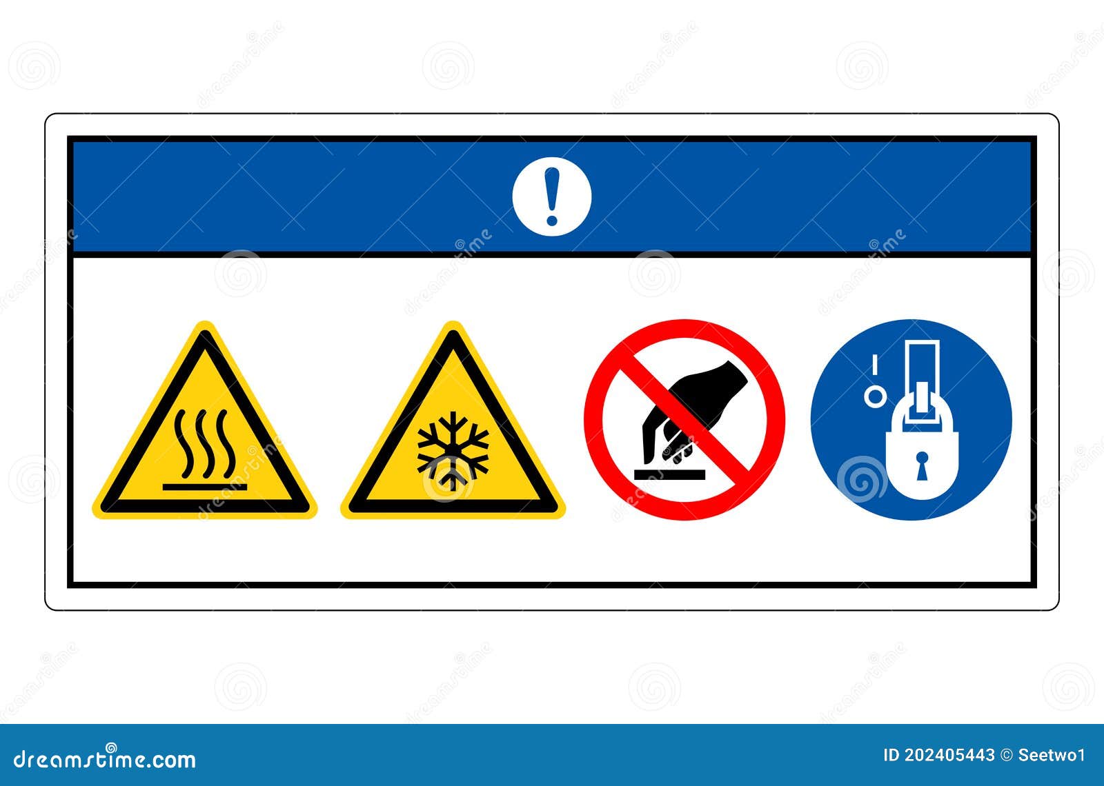 Notice Hot or Cold Surface Symbol Sign on White Background Stock Vector ...