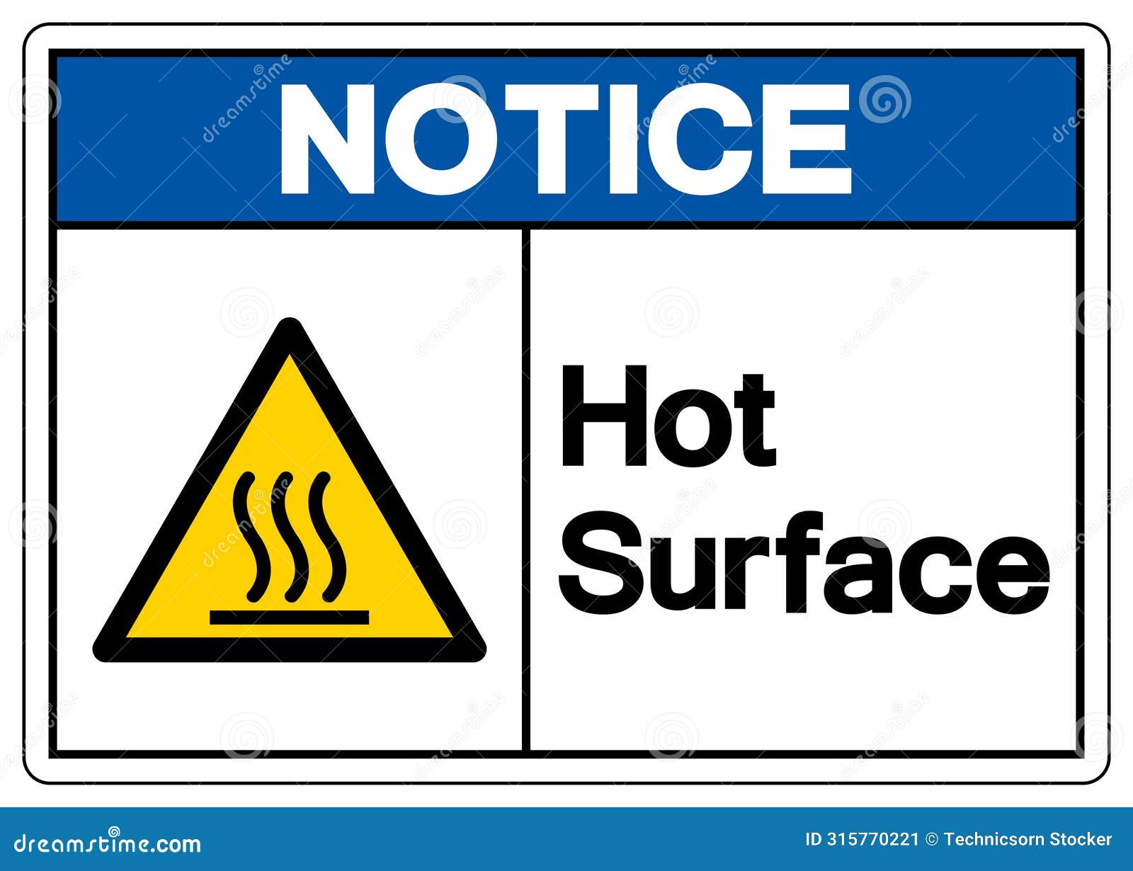Notice Hot Surface Symbol Sign, Vector Illustration, Isolate on White ...