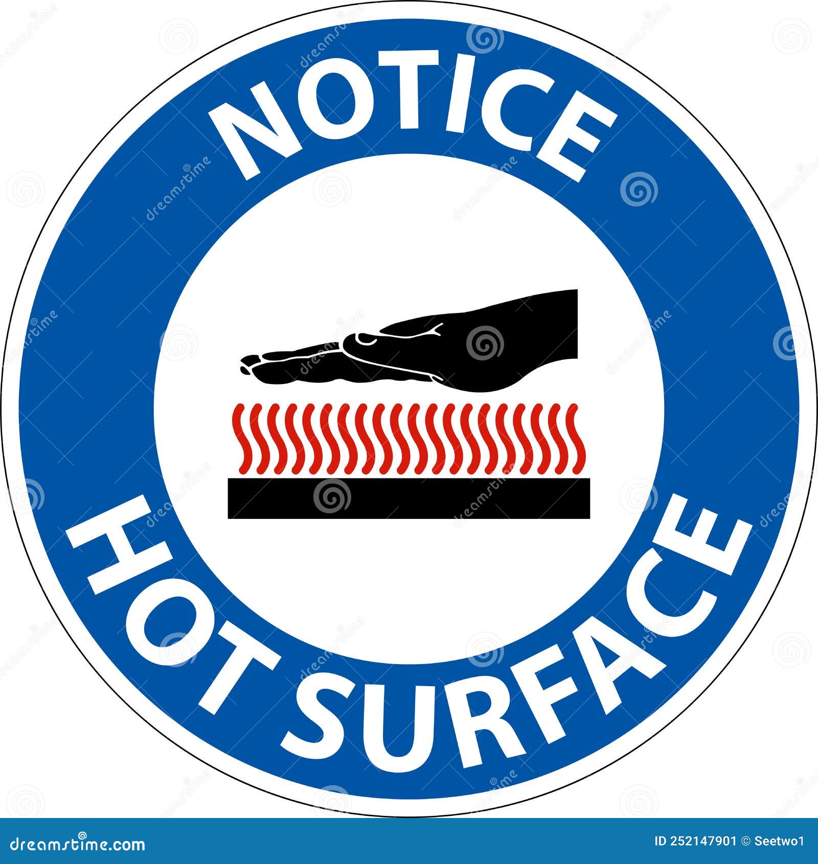 Notice Hot Surface Symbol Sign on White Background Stock Vector ...