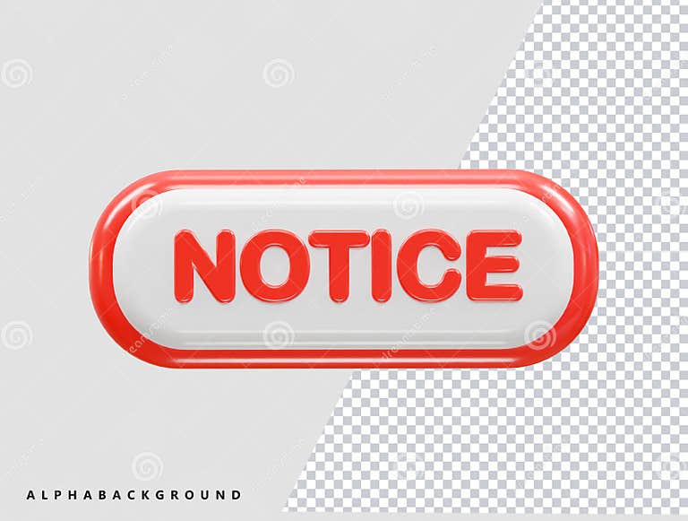 Notice Icon Vector Illustration Element 3d Rendering Transparent Eps ...