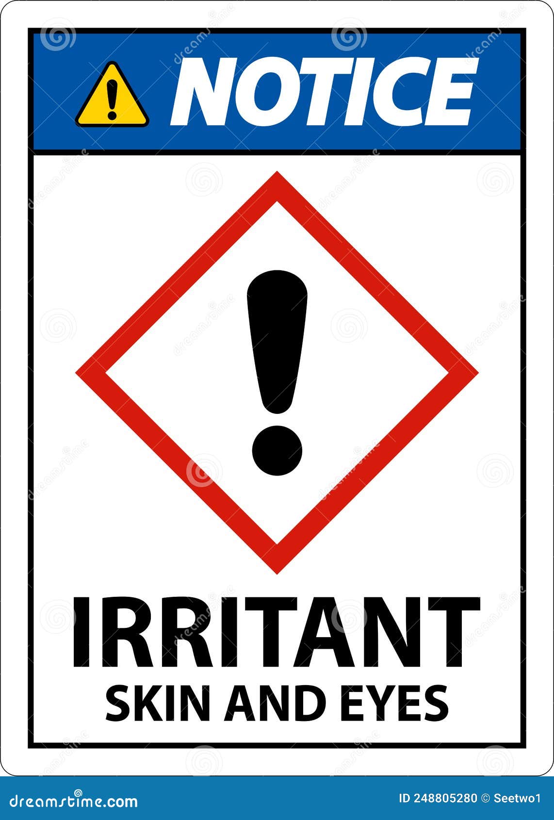 Notice Irritant GHS Sign on White Background Stock Vector ...