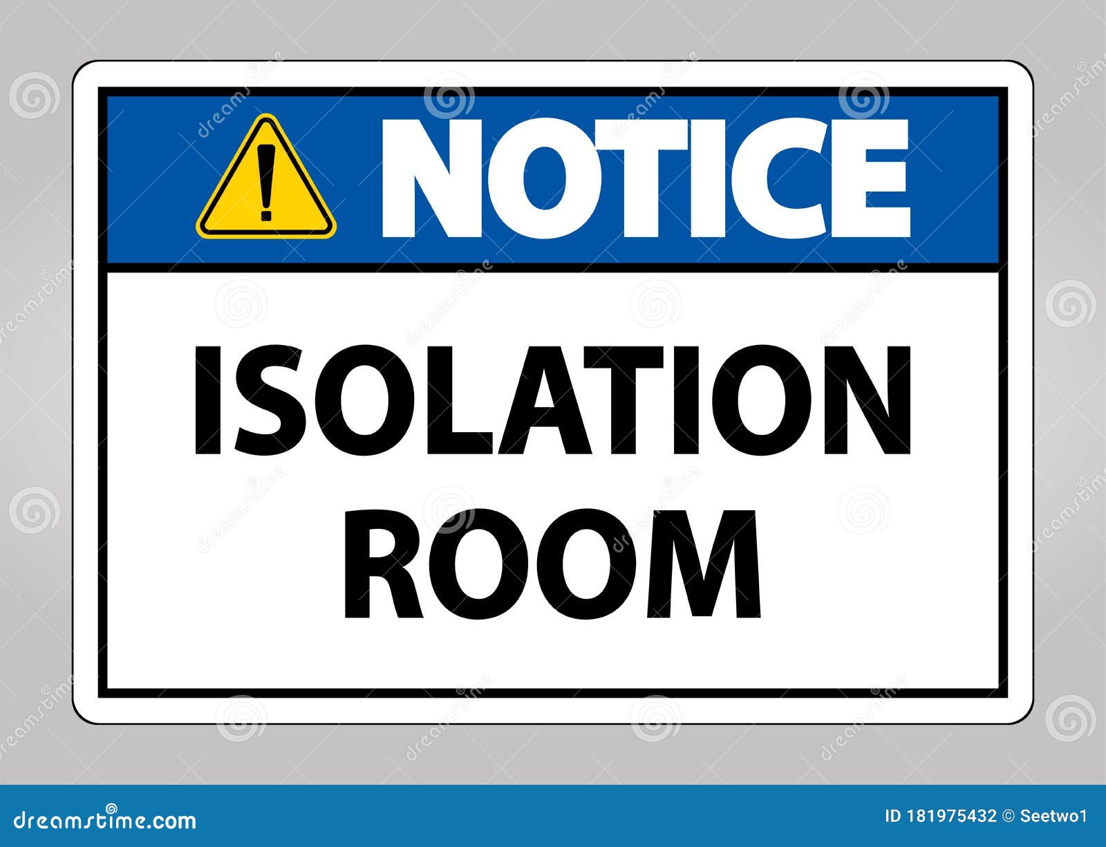 Notice Isolation Room Sign Isolate On White Background Vector