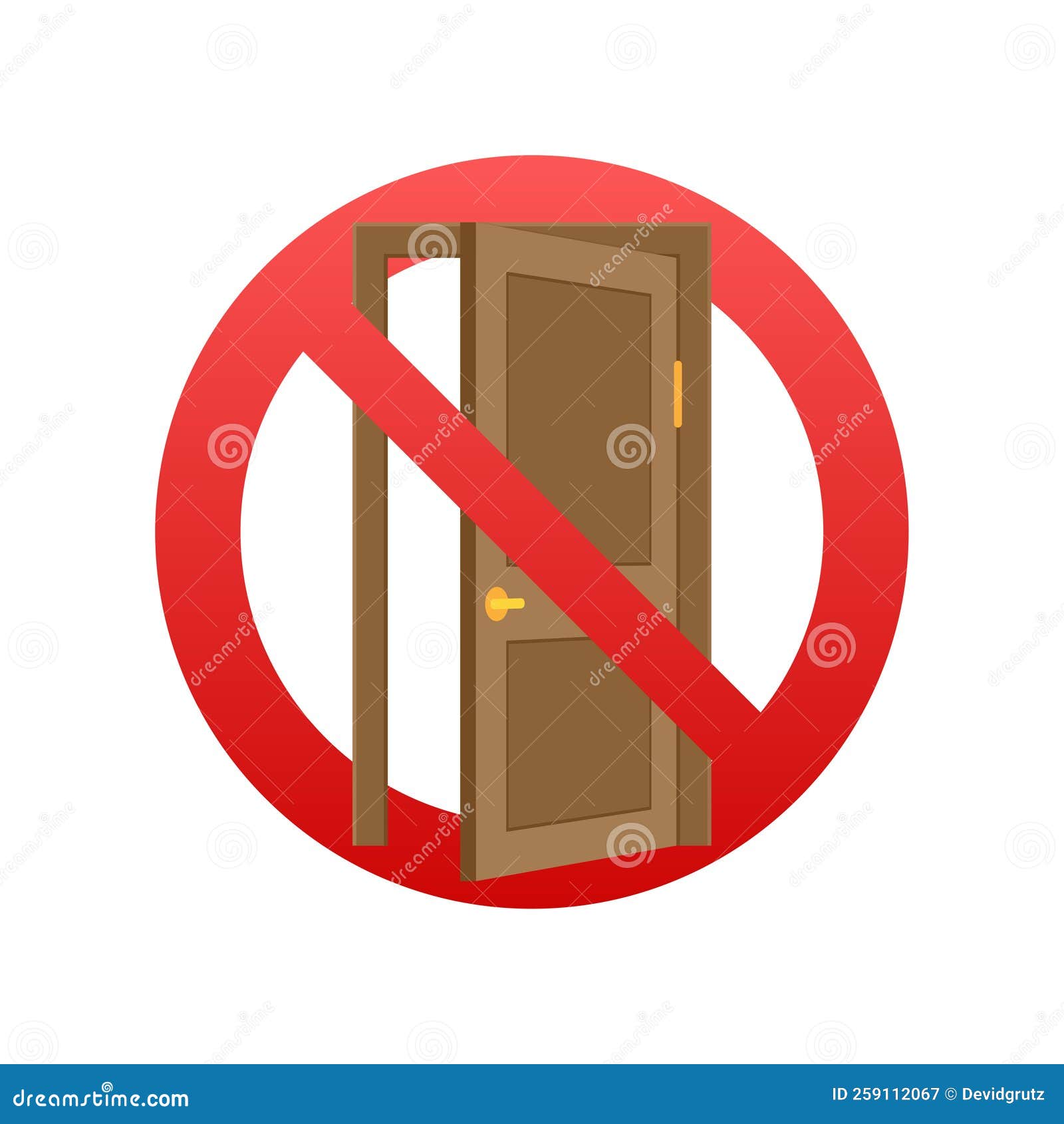 Notice Keep Door Closed Sign. Open Door. Vector Stock Illustration ...