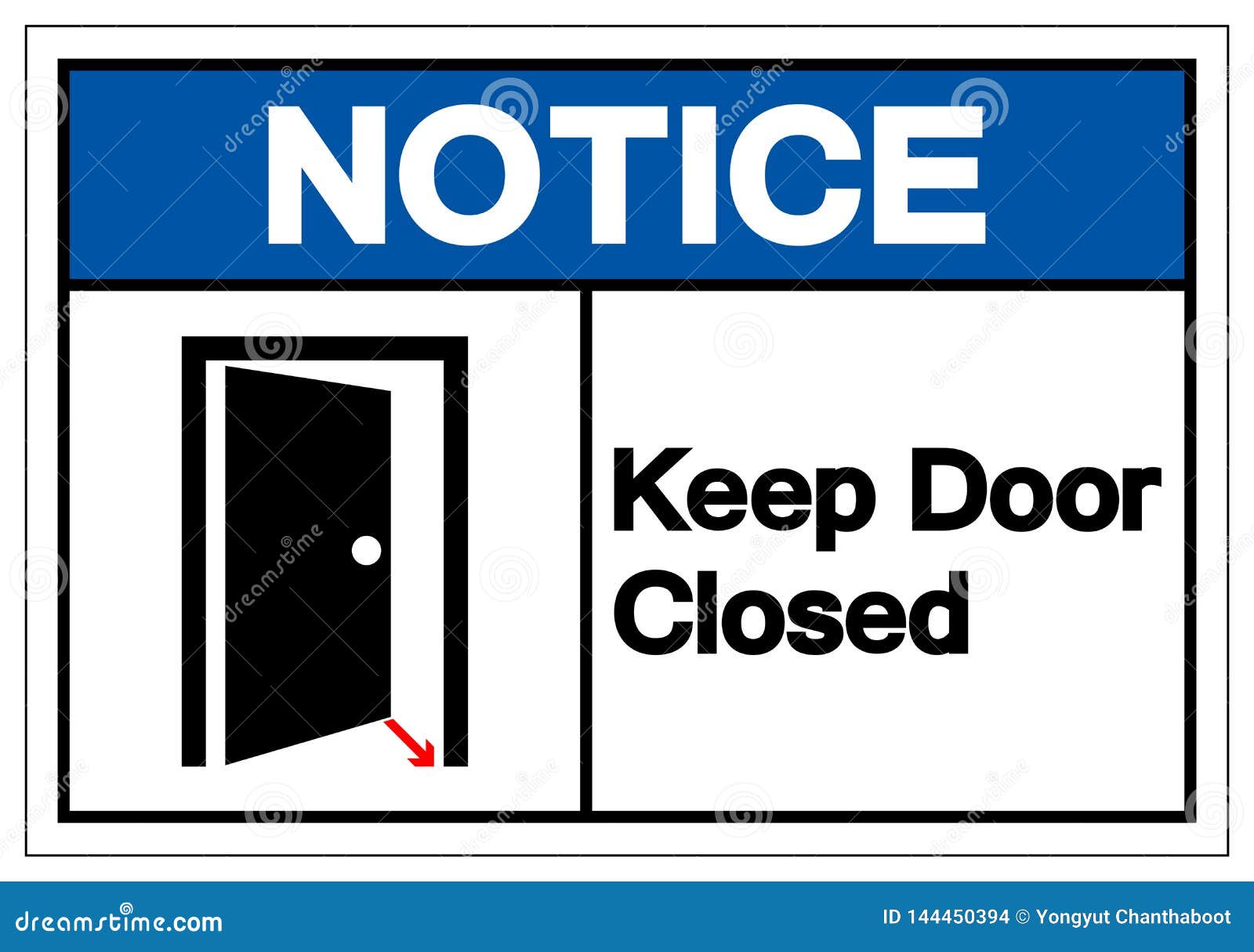 Notice Keep Door Closed Symbol Sign, Vector Illustration, Isolate on ...