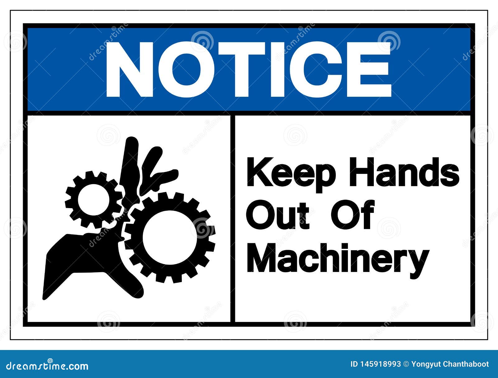 Notice Keep Hands Out of Machinery Symbol Sign, Vector Illustration ...