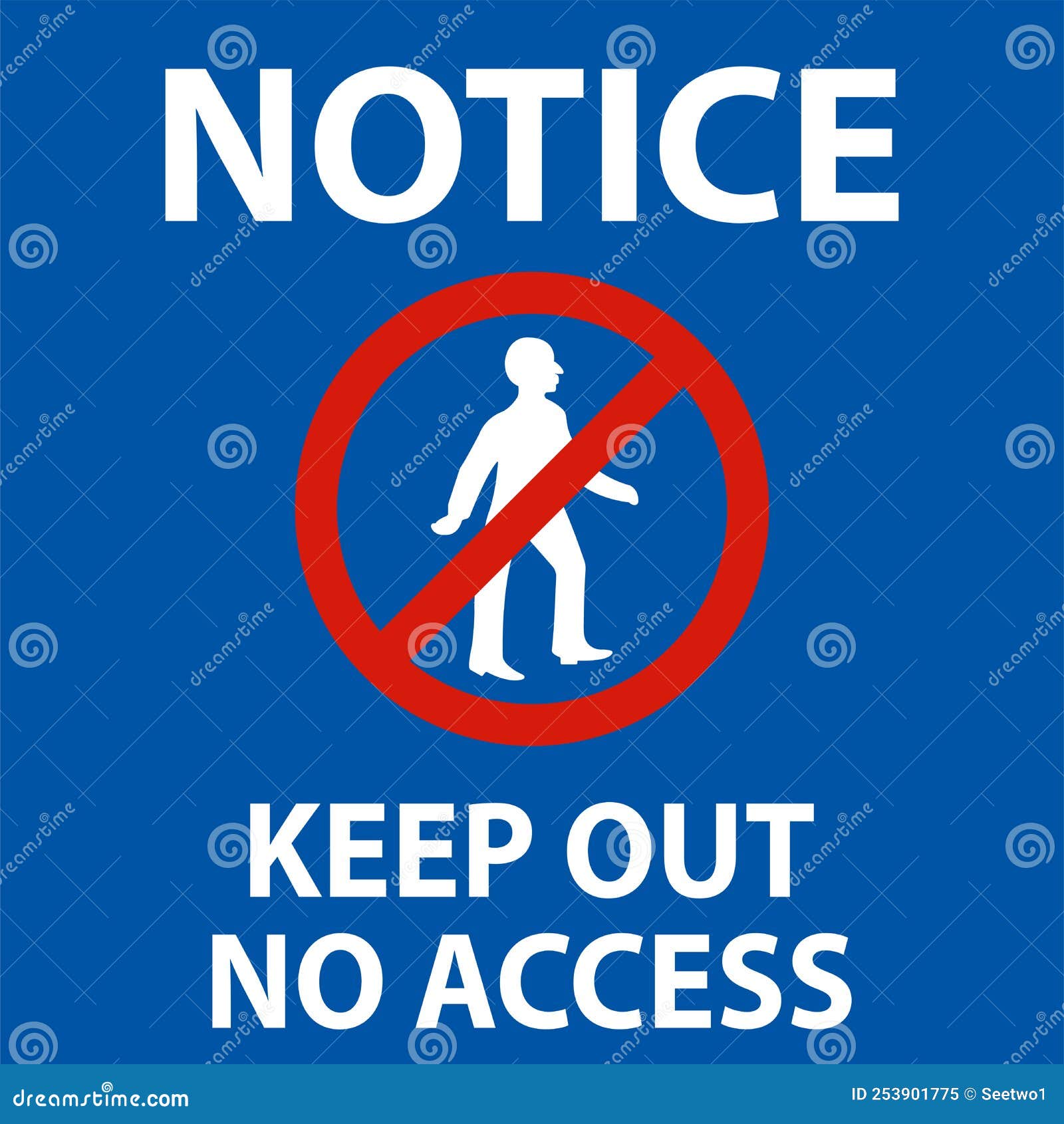 Notice Keep Out No Access Sign on White Background Stock Vector ...