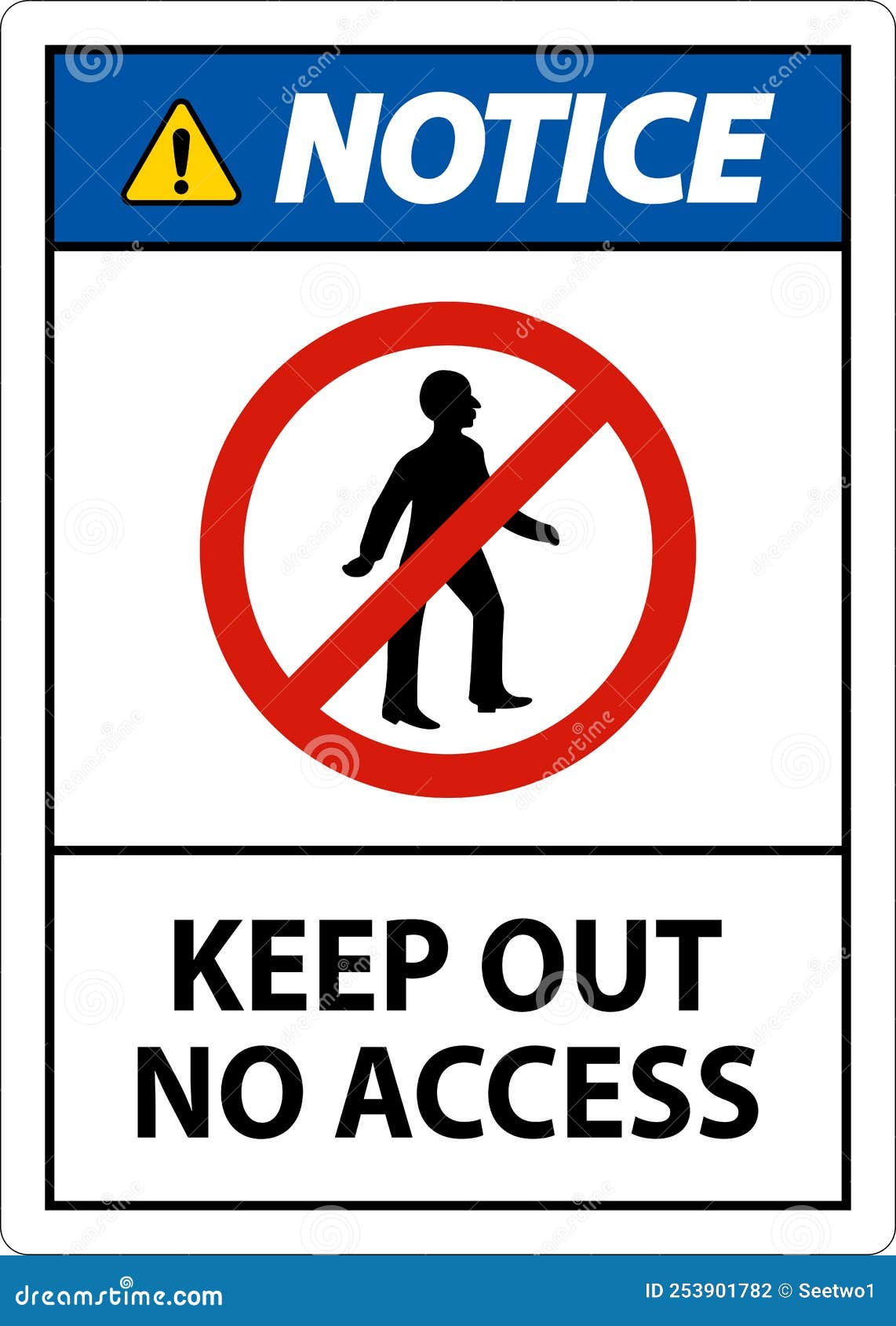Notice Keep Out No Access Sign on White Background Stock Vector ...