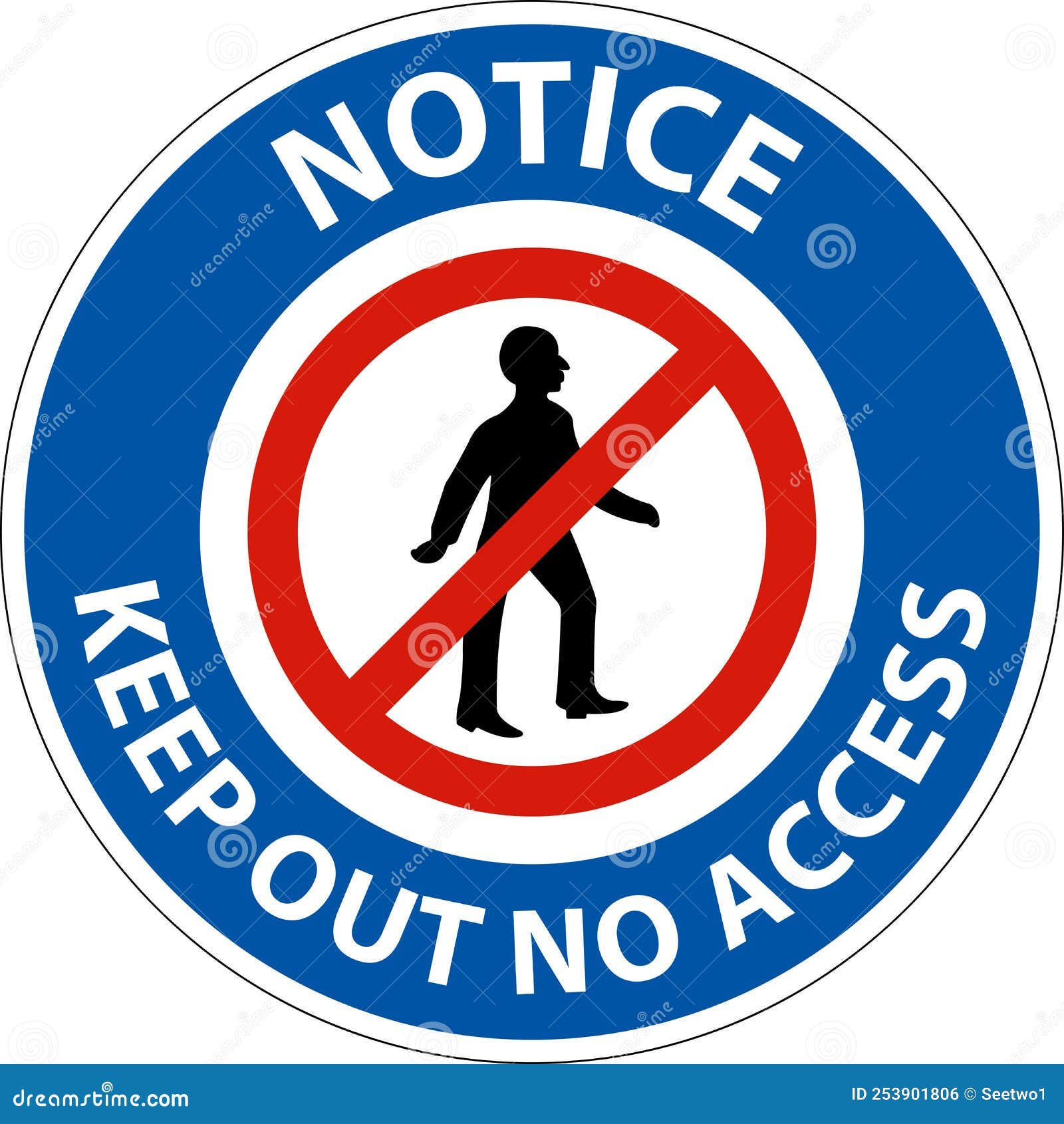 Notice Keep Out No Access Sign on White Background Stock Vector ...