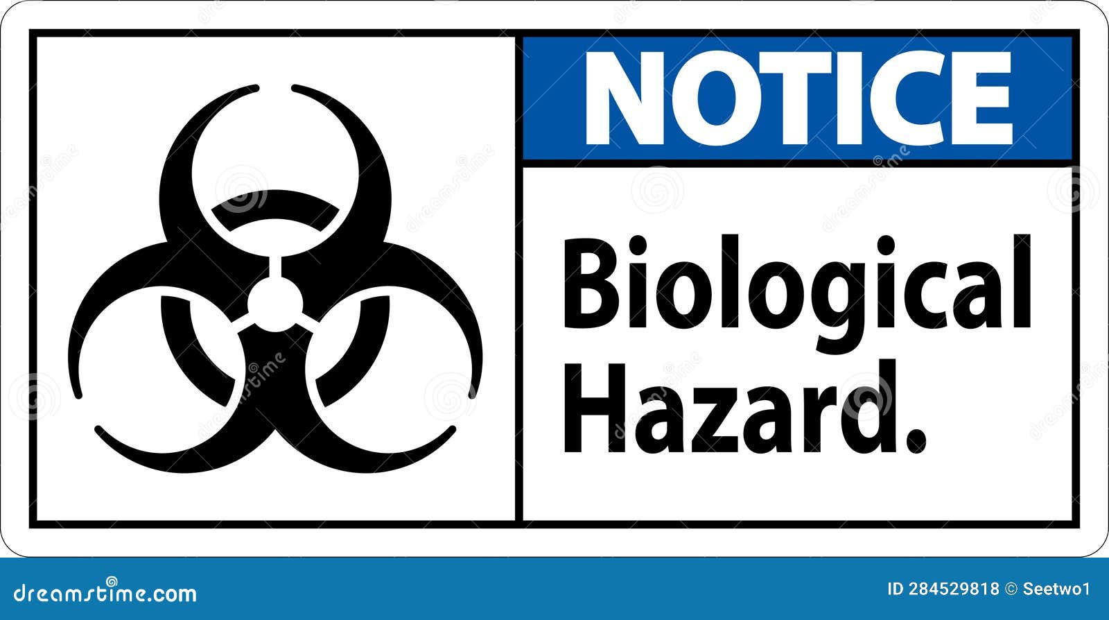 Notice Label Biological Hazard on White Background Stock Vector ...