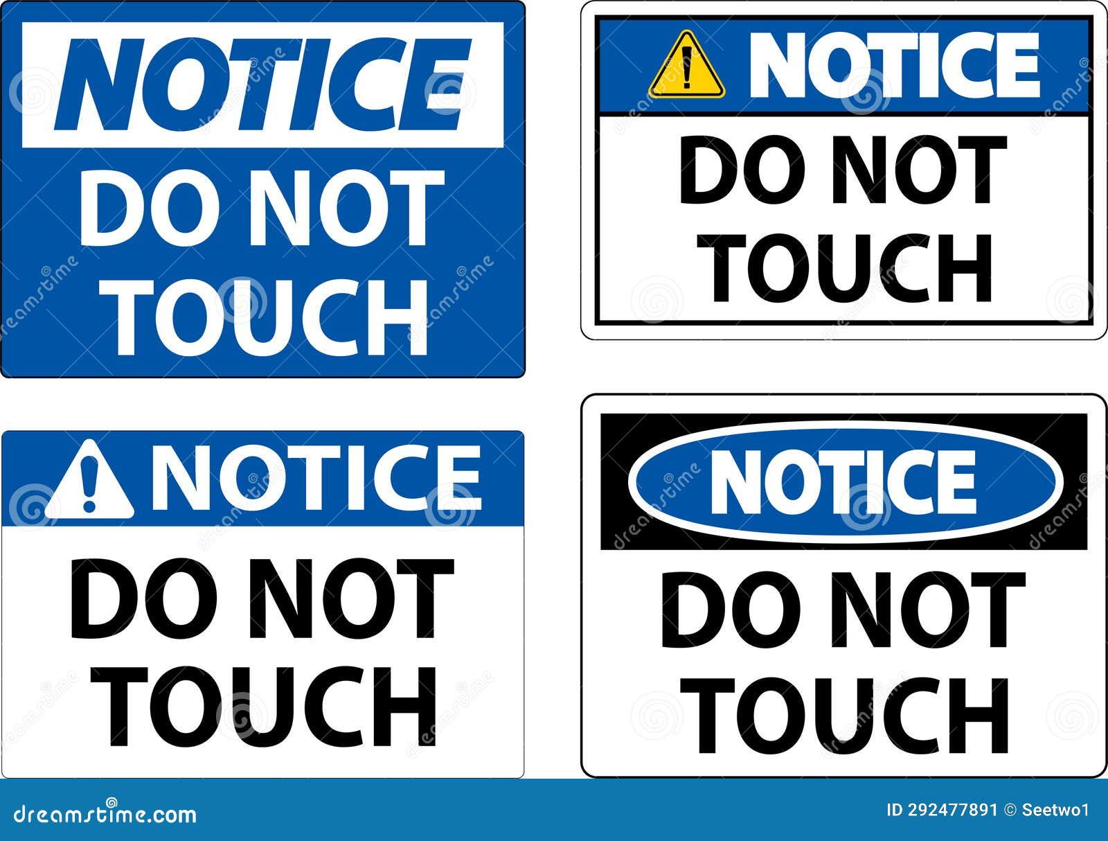 Notice Label Do Not Touch stock vector. Illustration of prohibited ...