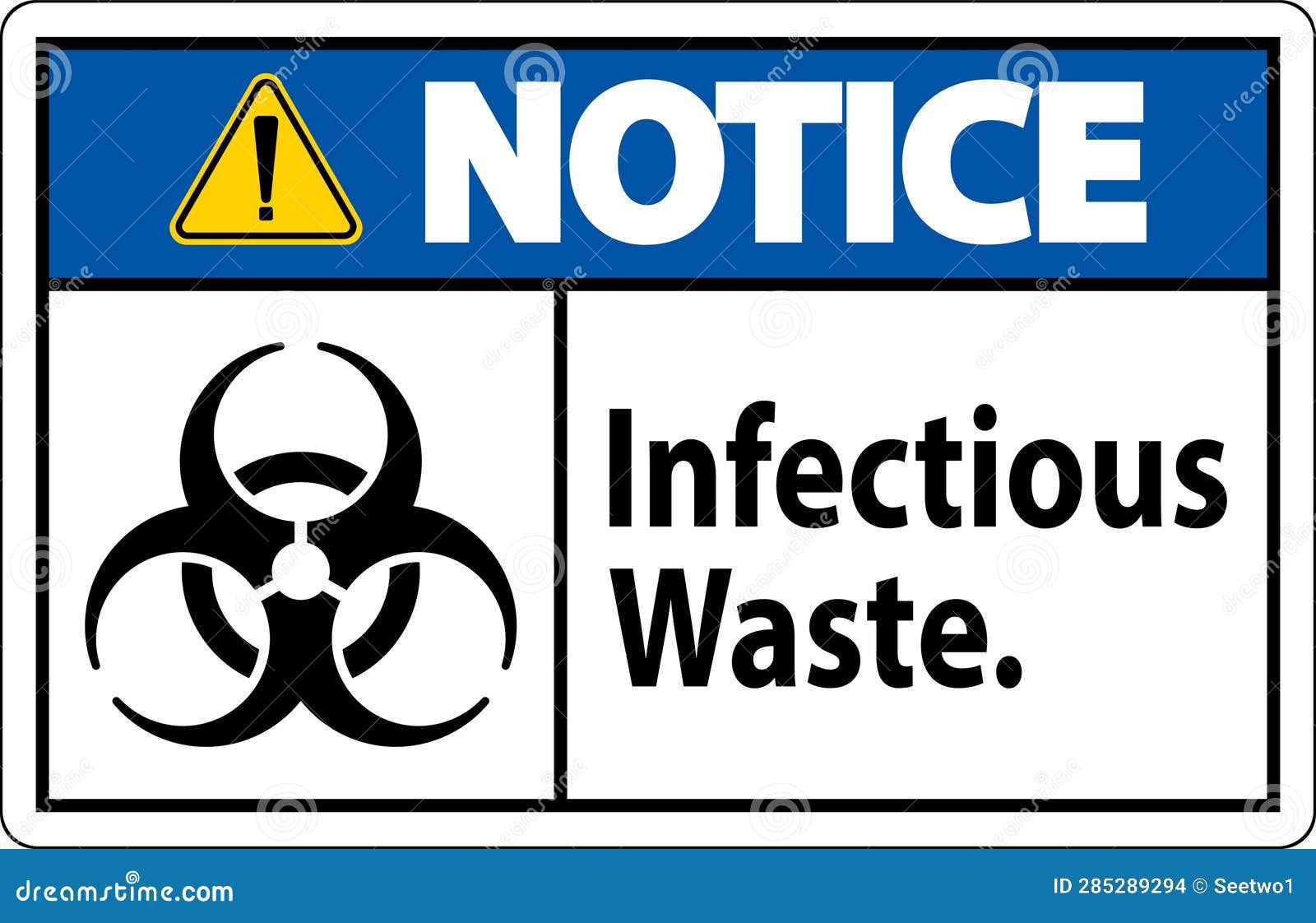 Notice Label Infectious Waste Sign Stock Vector - Illustration of ...