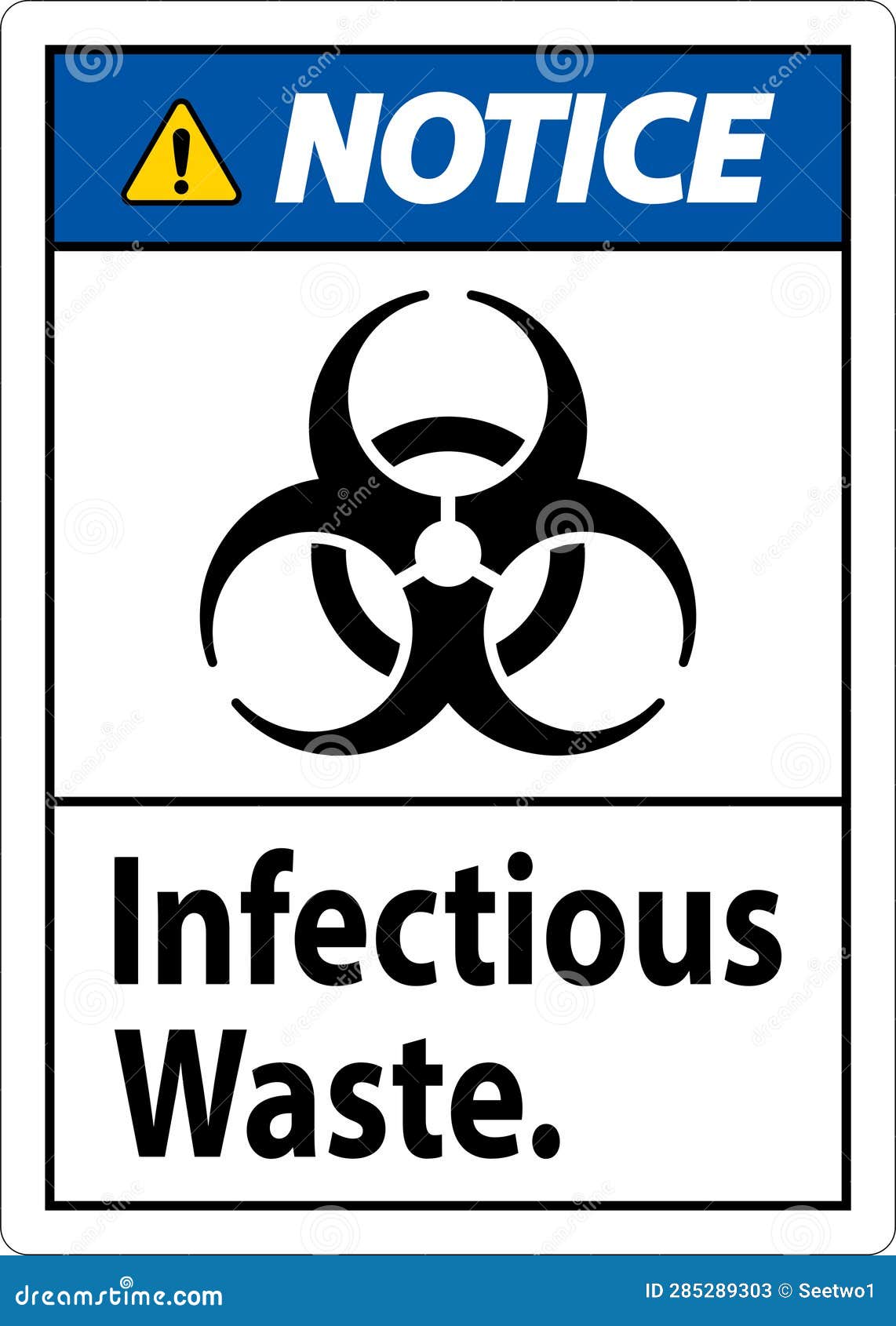 Notice Label Infectious Waste Sign Stock Vector - Illustration of ...
