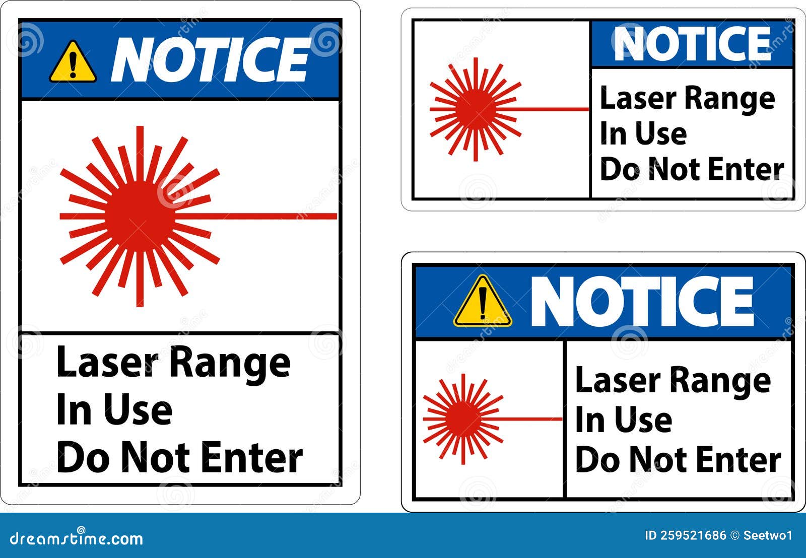 Notice Laser Operating Symbol Sign ,Vector Illustration, Isolate On ...