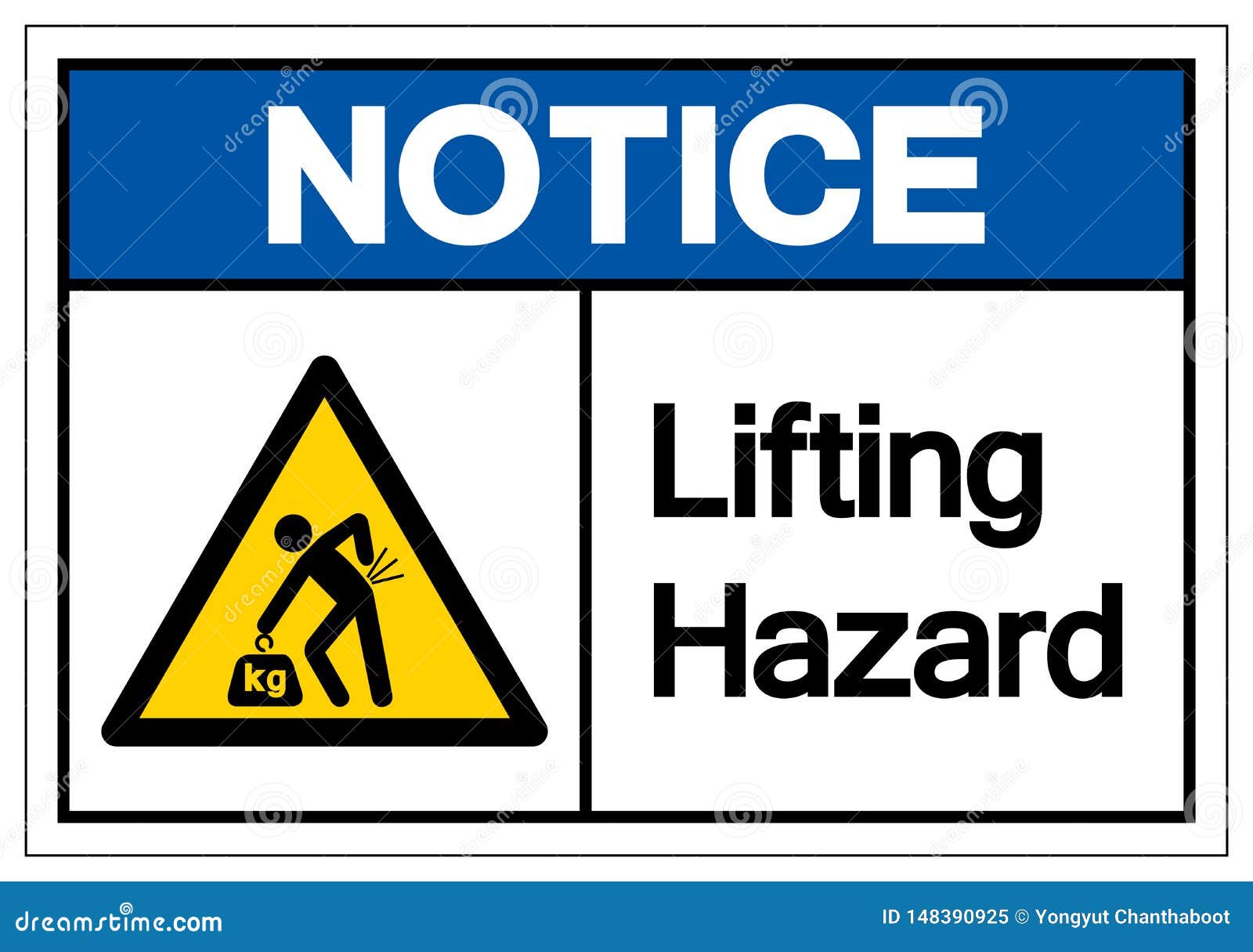 Notice Lifting Hazard Symbol Sign, Vector Illustration, Isolate On ...