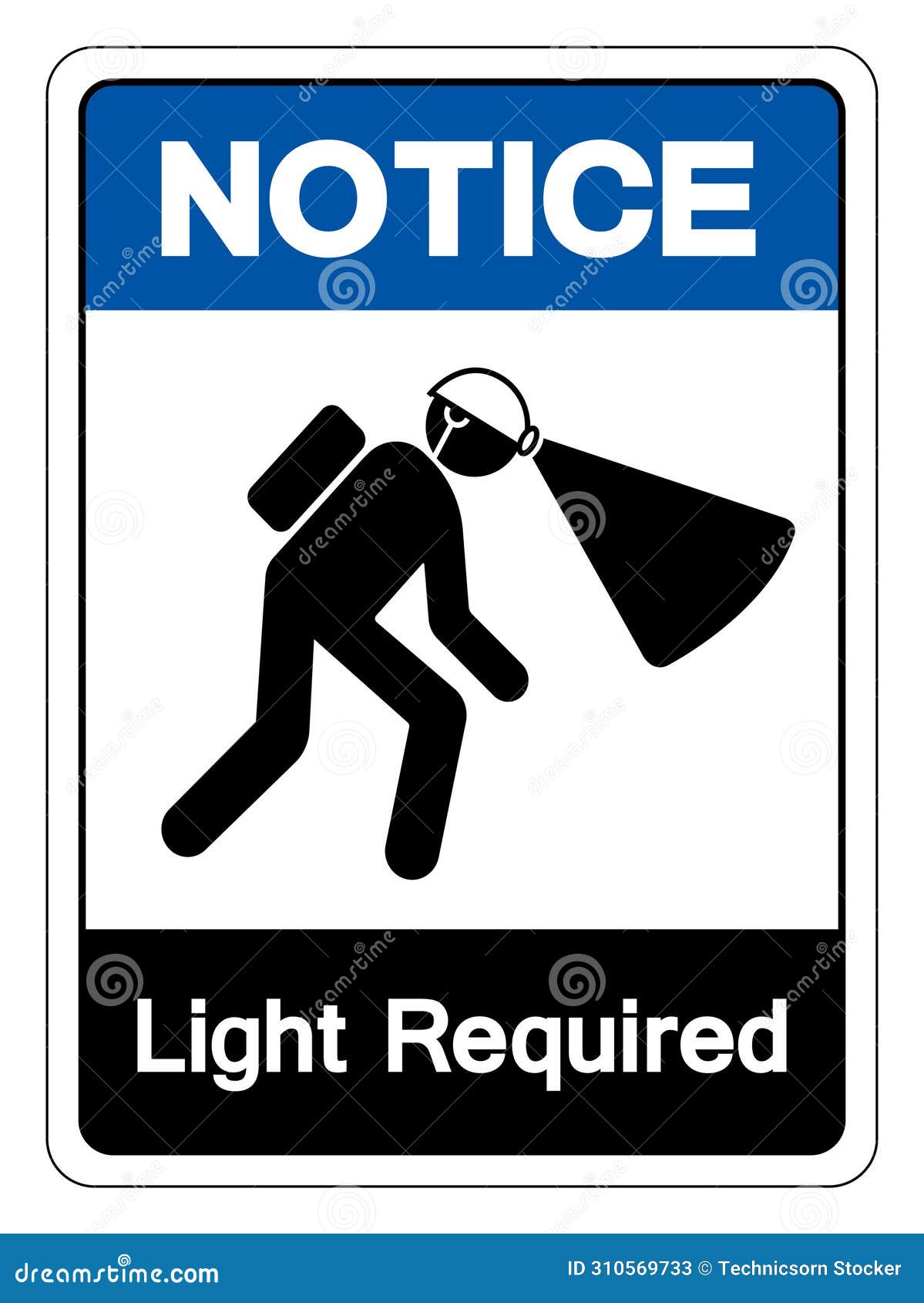 Notice Light Required Symbol Sign ,Vector Illustration, Isolate on ...