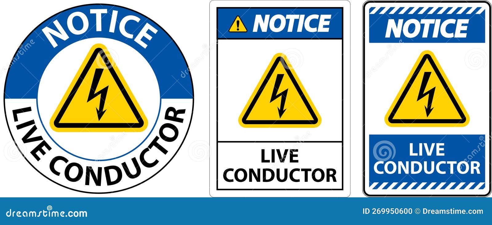 Notice Live Conductor Sign on White Background Stock Vector ...