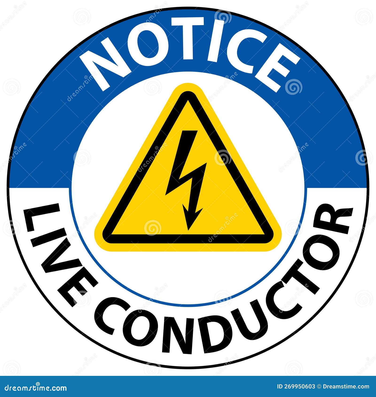 Notice Live Parts Enclosed Sign On White Background Cartoon Vector ...