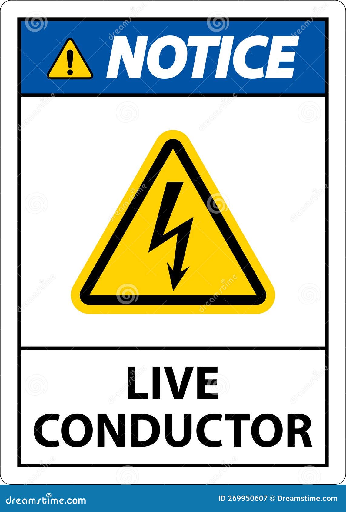 Notice Live Parts Enclosed Sign On White Background Cartoon Vector ...