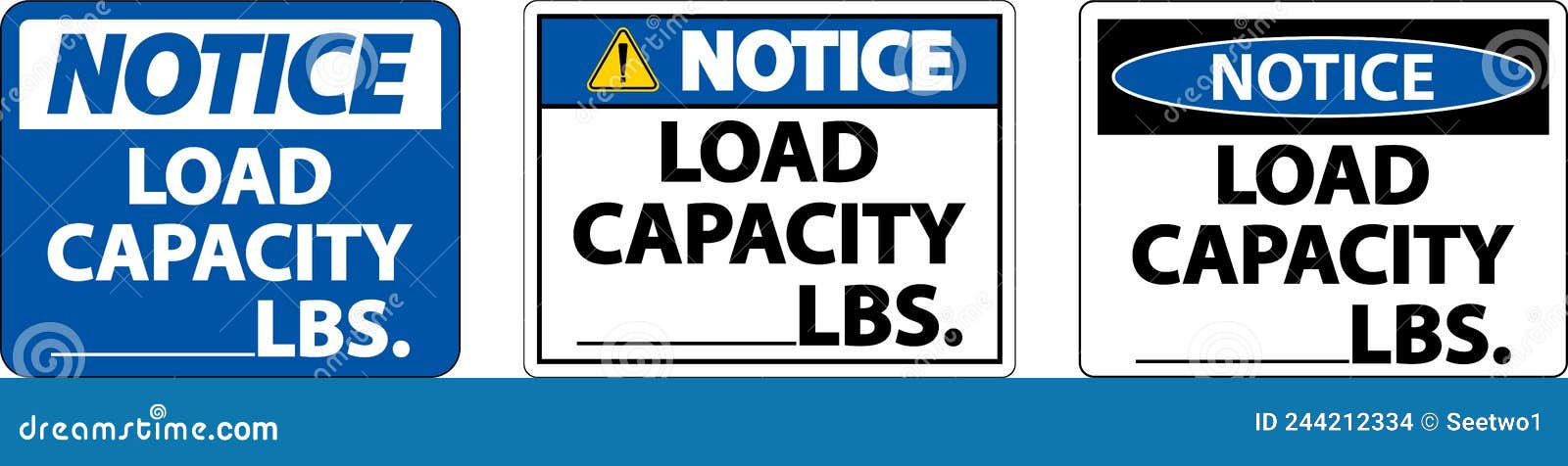 Notice Load Capacity Label Sign on White Background Stock Vector ...