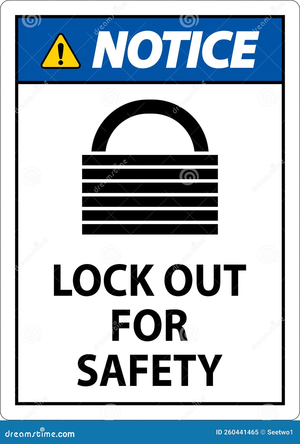 Notice Lock Out Label Sign on White Background Stock Vector ...