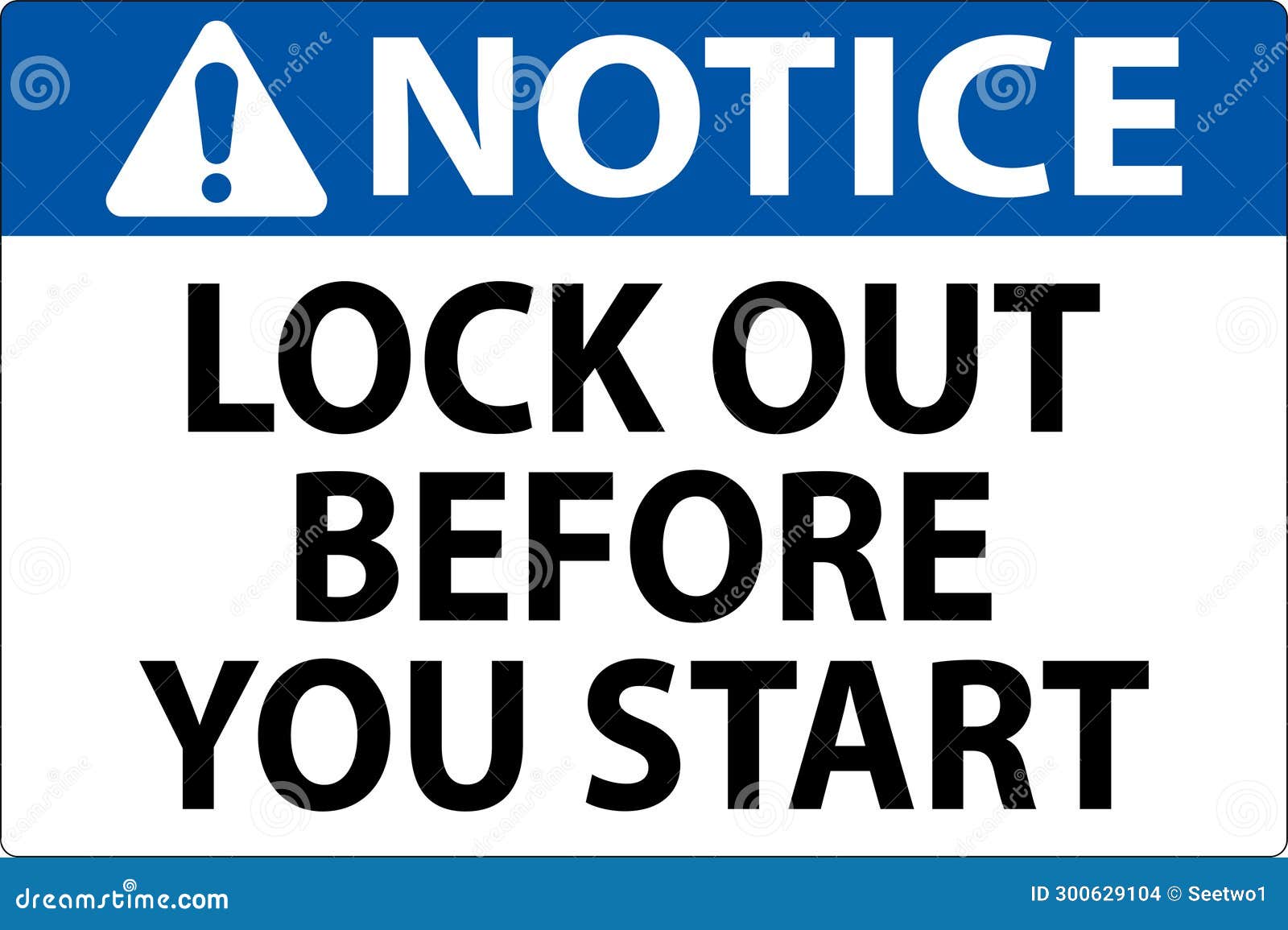 Notice Lockout Electrical Equipment Befor Performing Repairs Symbol ...