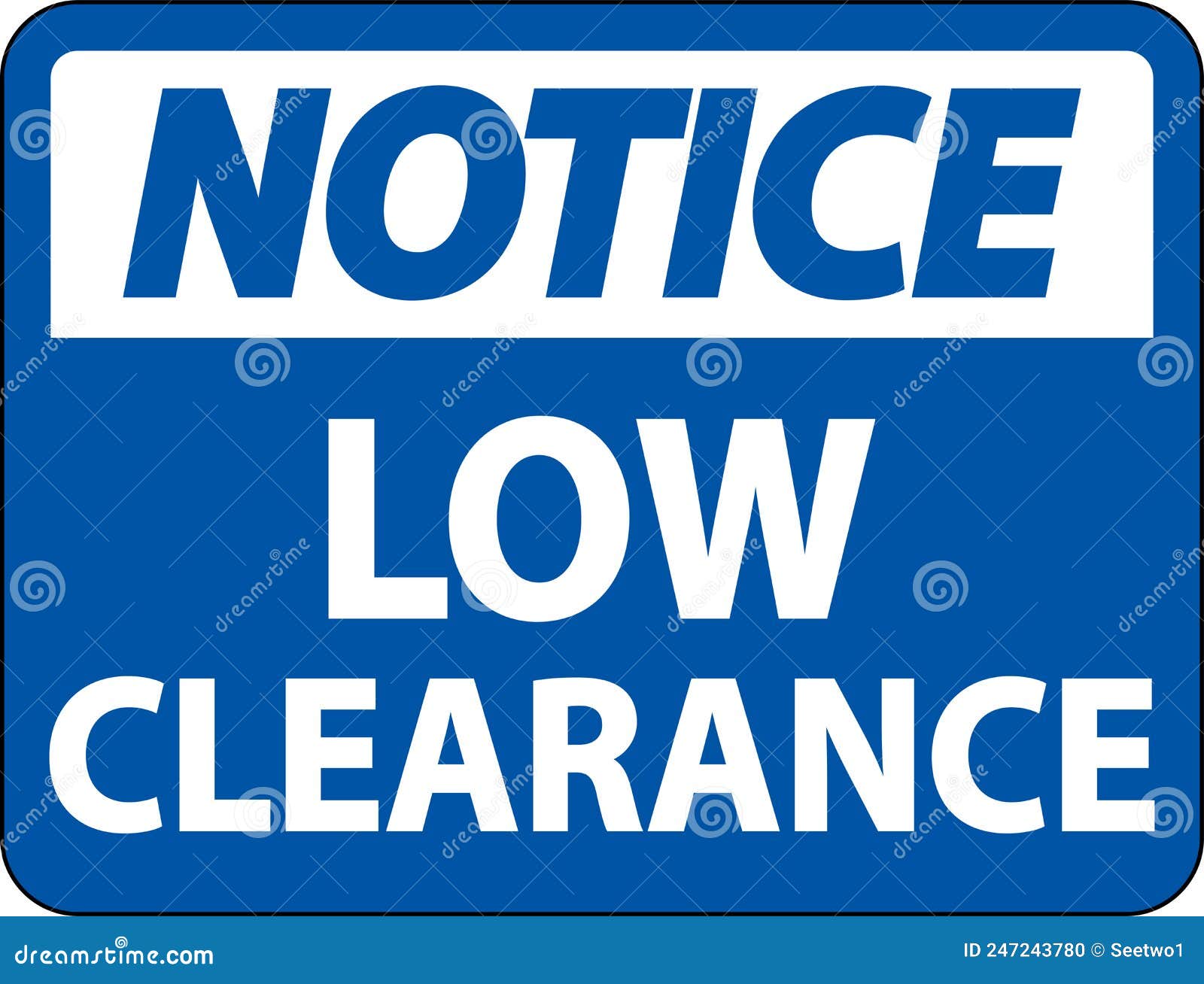Notice Low Clearance Sign on White Background Stock Vector ...